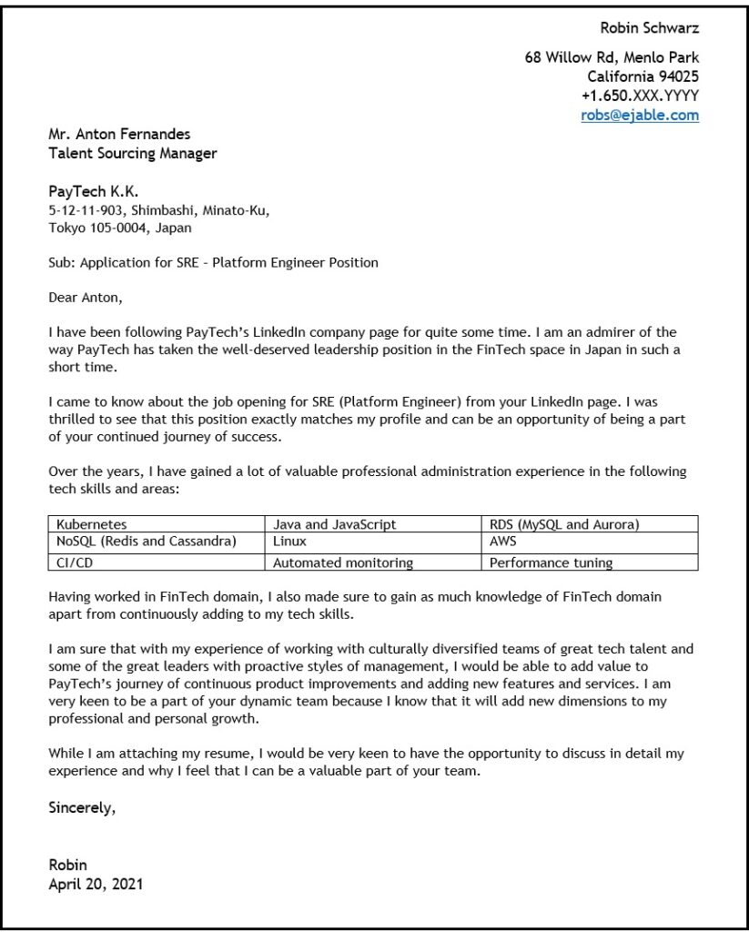 Writing an Effective Cover Letter with a Job Application | EJable